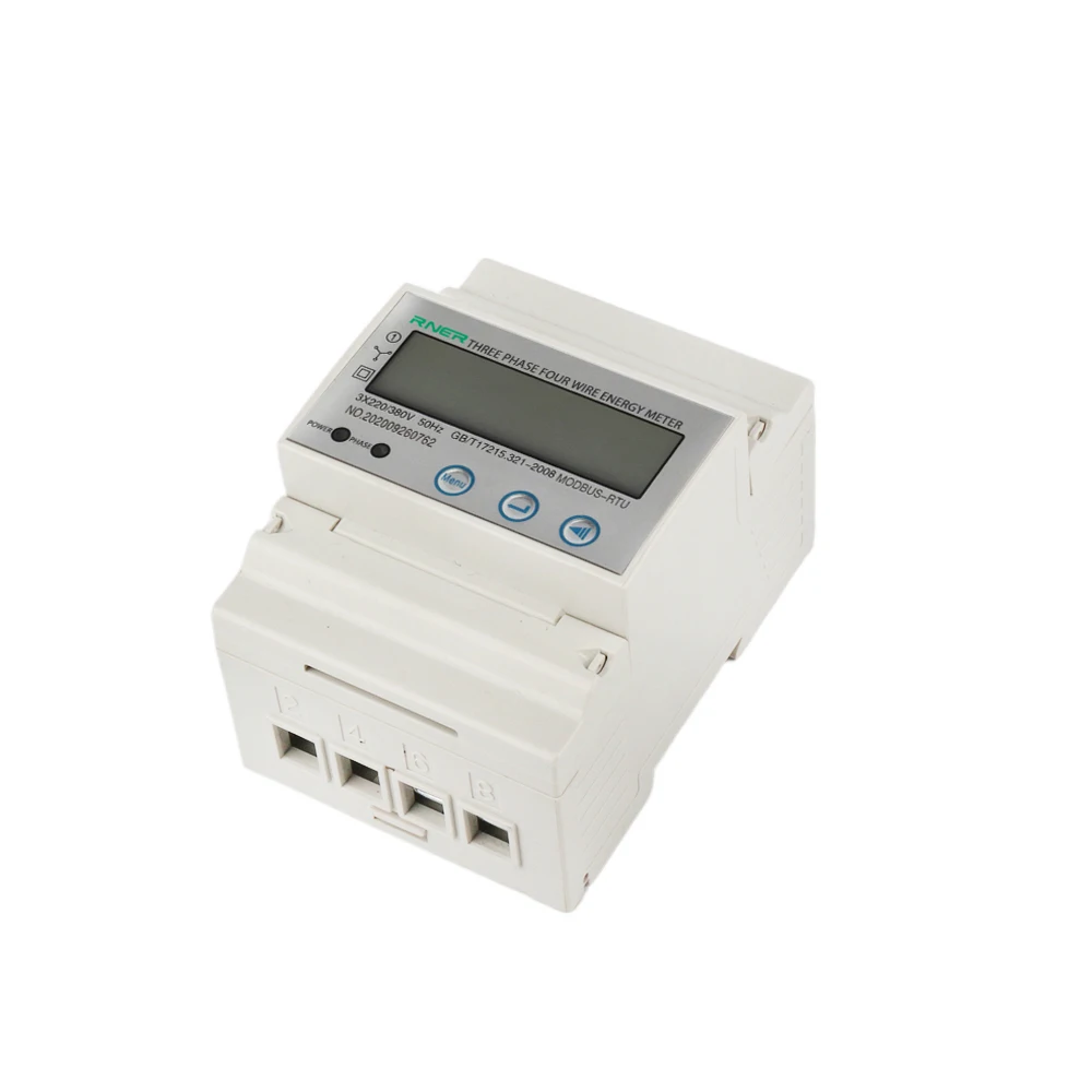 Rs485 3 Phase 4 Wire 5-100a 380v Digital Volt Amp Meter Electronic Watt Hour Meter - Buy 3 Phase ...