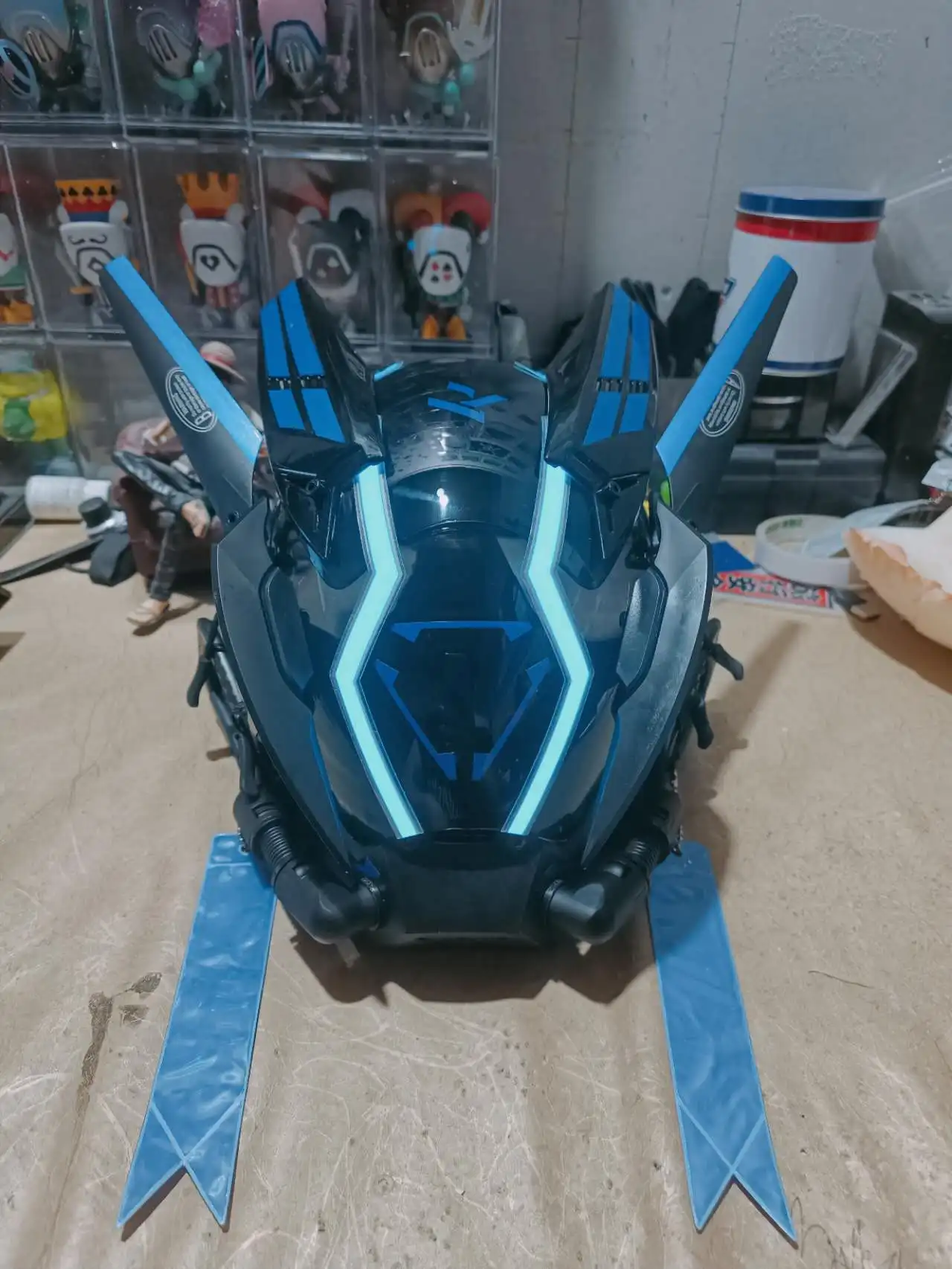 Cyberpunk Led Mask Luminous Samurai Helmet Cosplay Tactical Jacket Pet ...