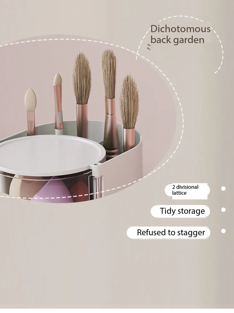 Rotating Dustproof Makeup Organizer Organizador Maquillaje Powder Puff ...