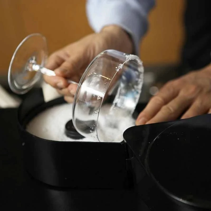 3-Tier Bar Glass Rimmer Bartender Tool With Sponge 3-Tray Black Plastic ...