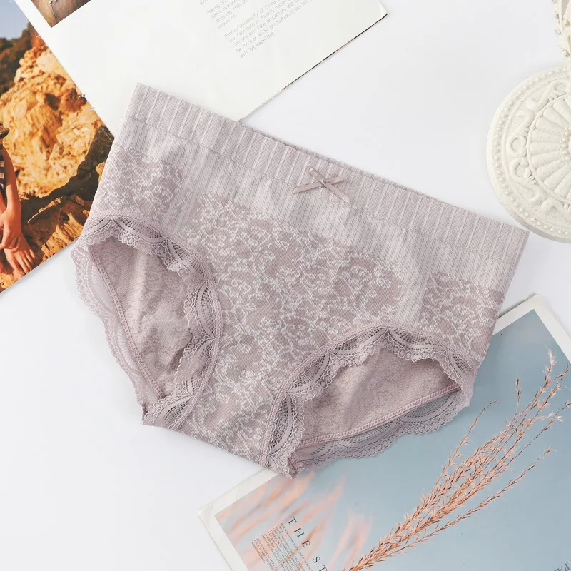 Plus Size Womens Sexy Lace Panties Seamless Breathable Knickers Hollow Briefs Plus Size Girl