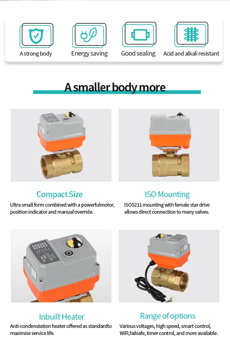 2 Way Motorized Regulating Valve - Durable Brass Ball Valve