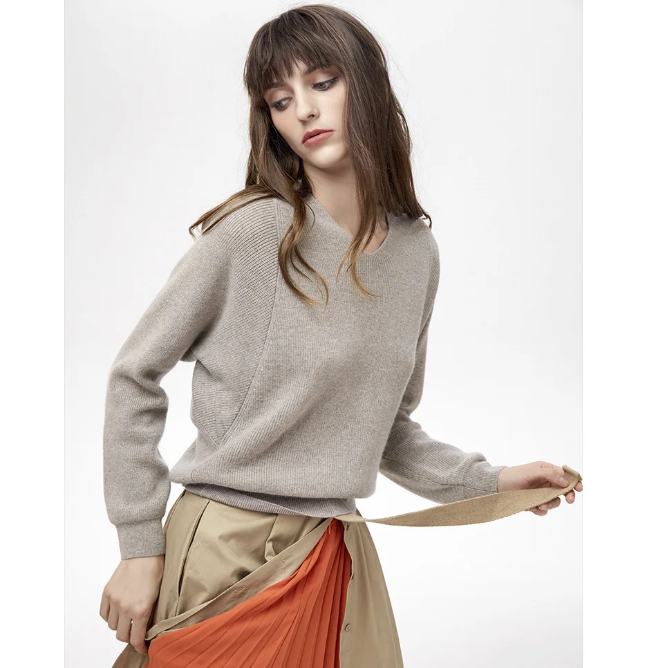 Custom Cashmere Women's Sweater Pullover Winter Knit V Neck oversized ...