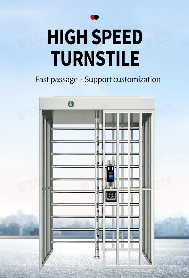 Full Height Slding Door Turnstile Faces Recognition Exit and Entry ...