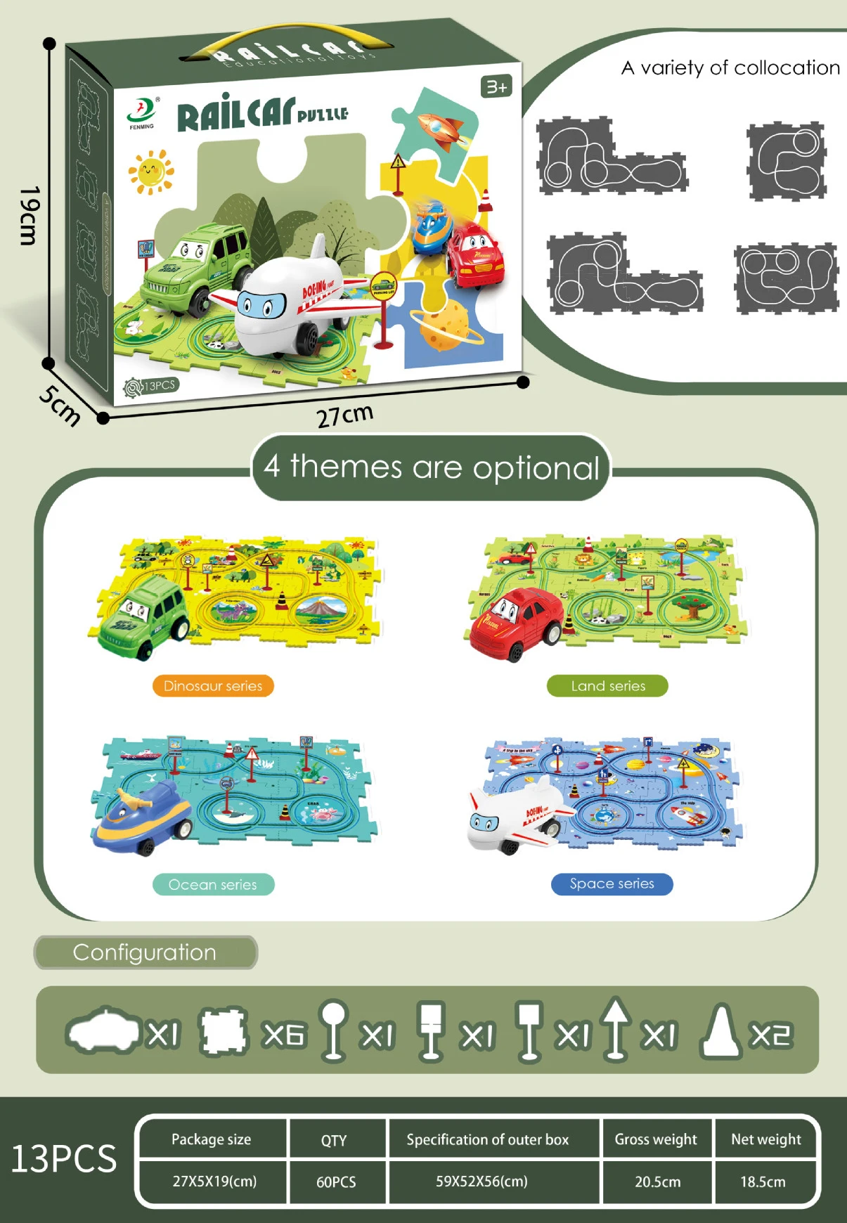 Kids DIY Rail Car Puzzle - Mini Electric Track Vehicle Set