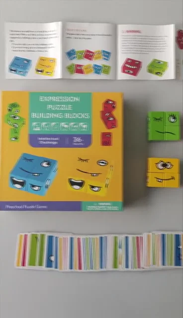 Learning Toy Expression Wooden Building Blocks For Kids - Buy ...