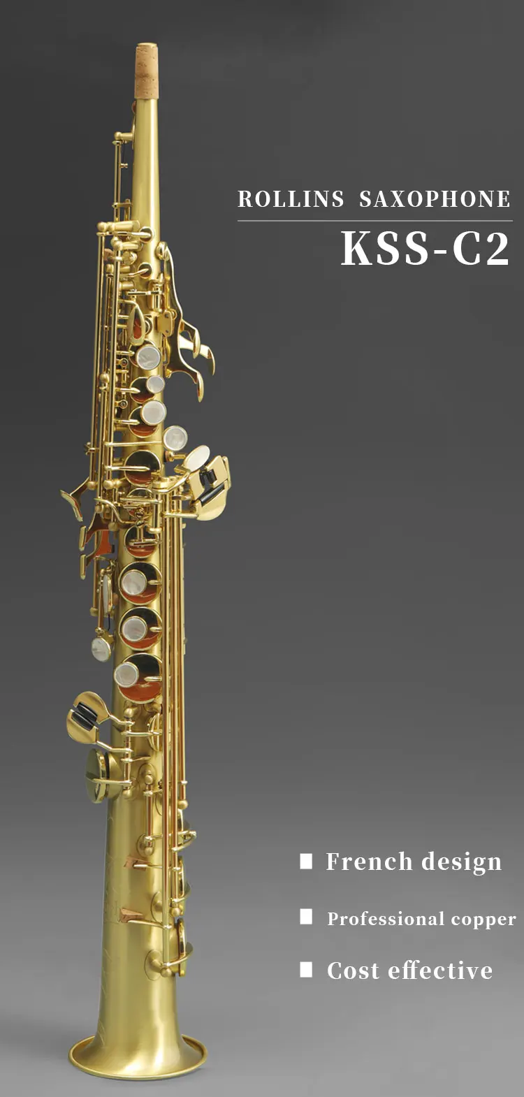 Soprano Saxophone - High Grade Straight Phosphor Copper Body