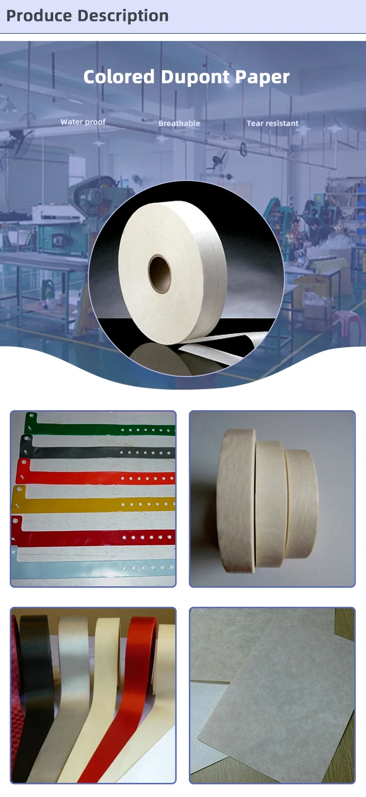 Customized Popular Printable High Quality Colored Dupont Tyvek Paper ...