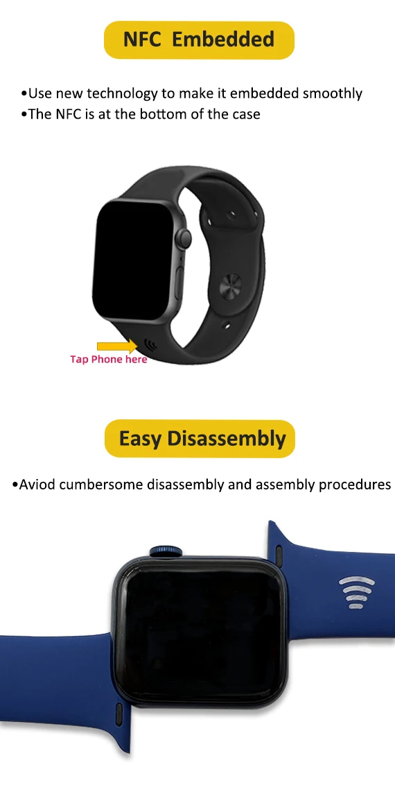 Nfc Customized Silicone Leather Watch Band For Social Media - Buy ...