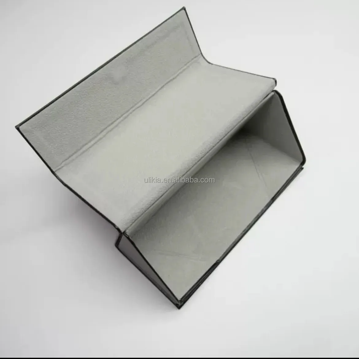 Triangle Foldable Glasses Case Portable Magnetic Closure PU Leather ...