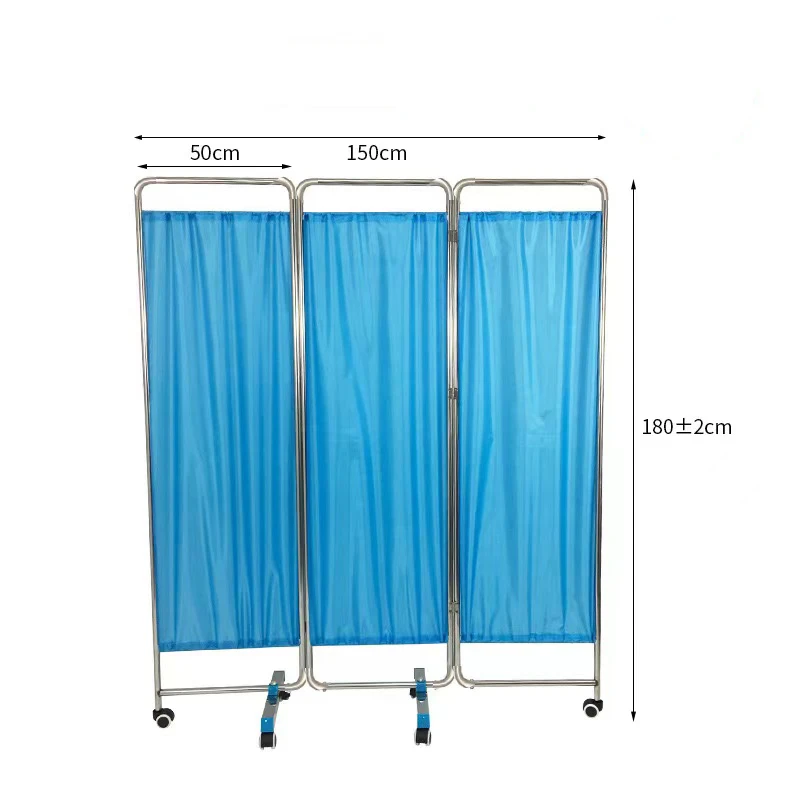 Medical screen partition curtain thickened folding screen with wheels ...