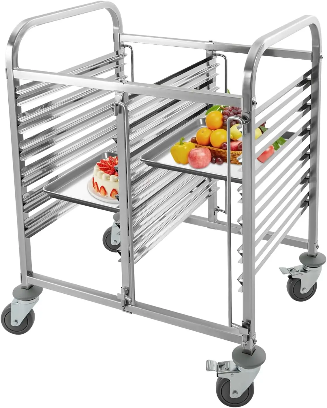 Commercial Stainless Steel Bakery Rack Sheet Pan Rack with Brake Wheels ...