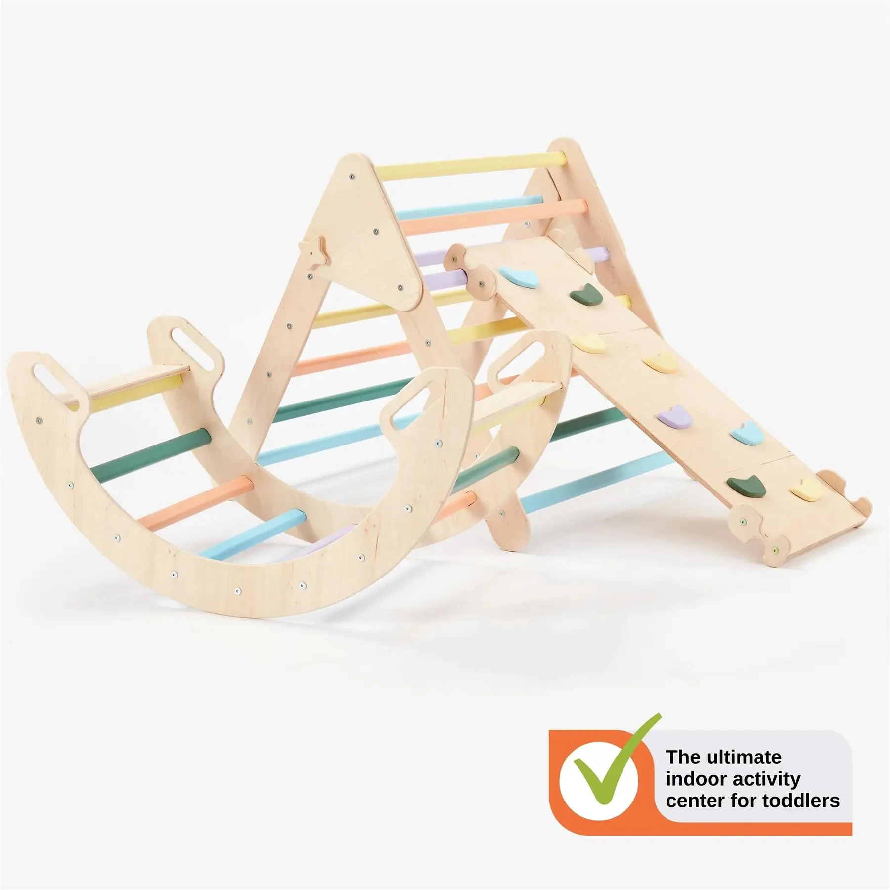 Children Wooden Kids Baby Gym Piklers Triangle Set Triangulo De ...