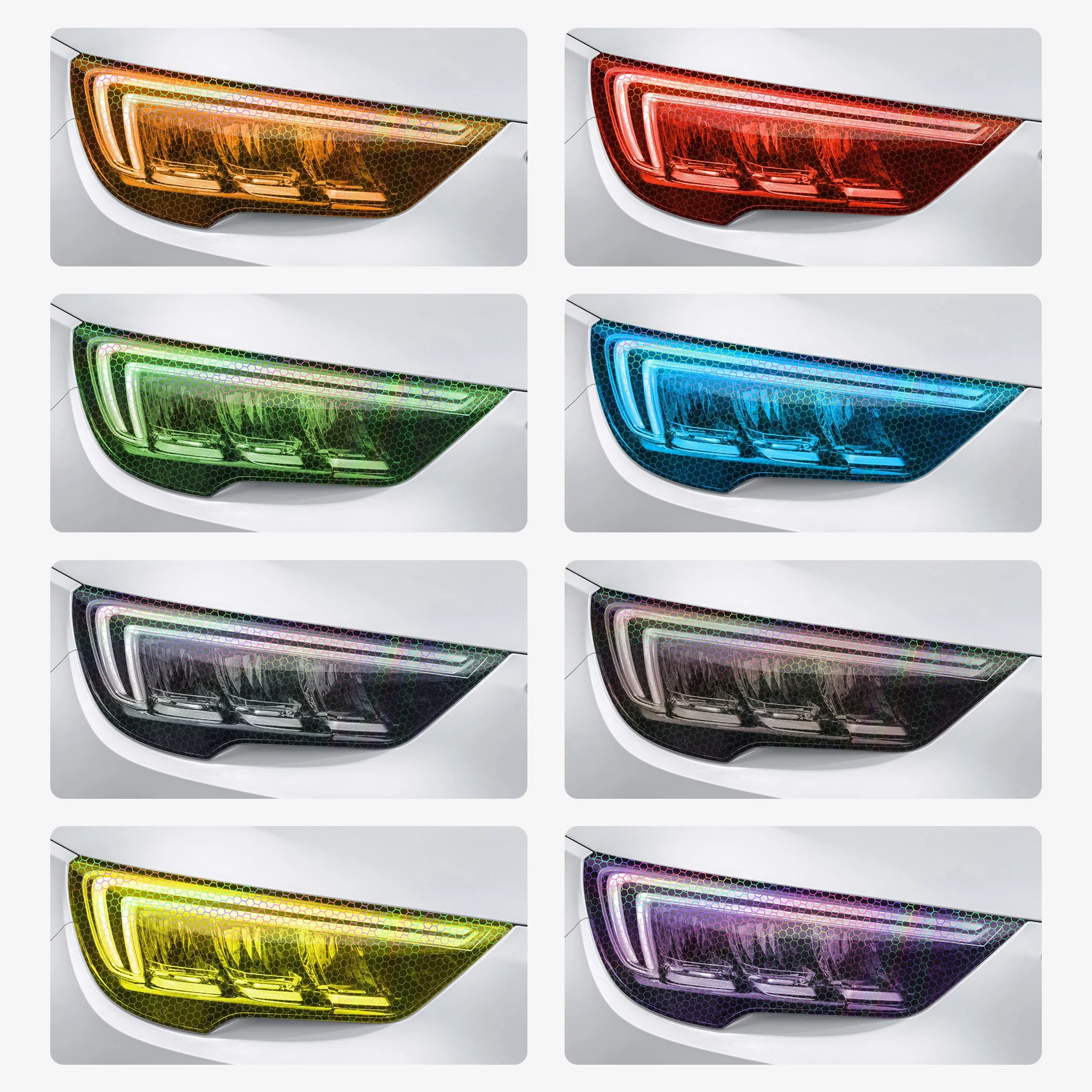 Factory Large Texture Honeycomb Holographic Headlight Car Protective ...