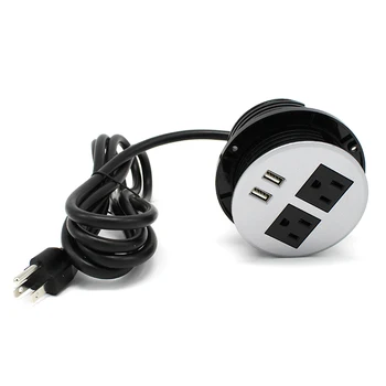 Us Electric Round Outlet With Usb C Plug Socket Furniture Power Strip ...