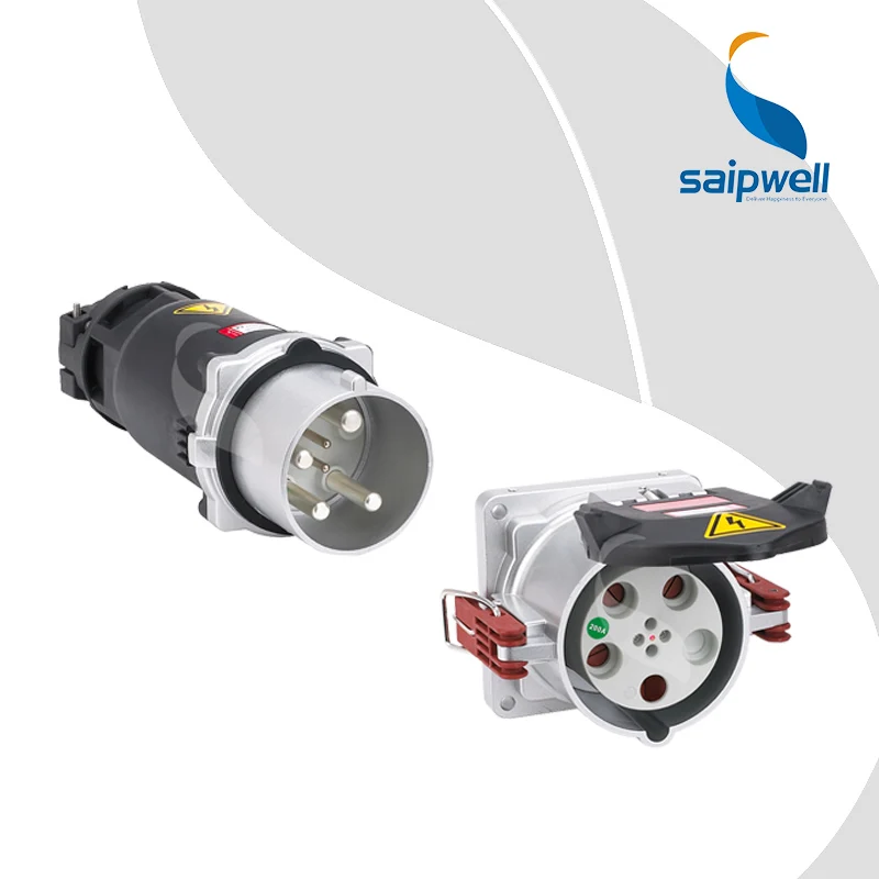 HOT SAIPWELL IP67 400A High Current Female Plug SP-75096 5P 3 Phase ...