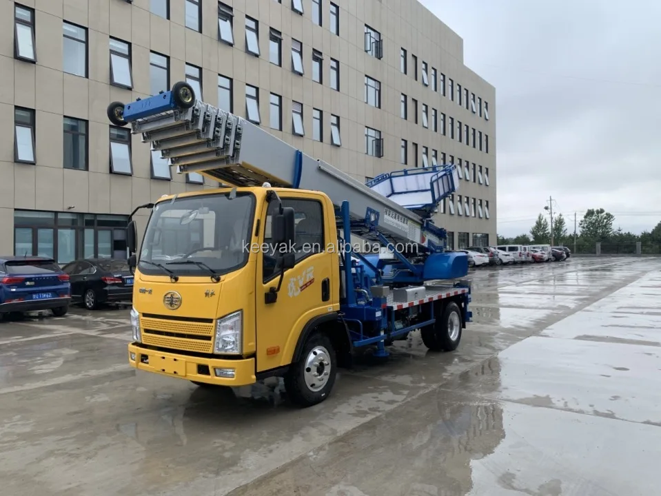 6 Wheeler 4x2 FAW Telescopic Boom Ladder Lift Truck - 36m