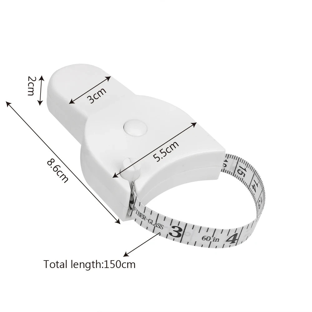 150CM Body Fat Weight Loss Measure Caliper Measuring Tape Gauging Tool ...