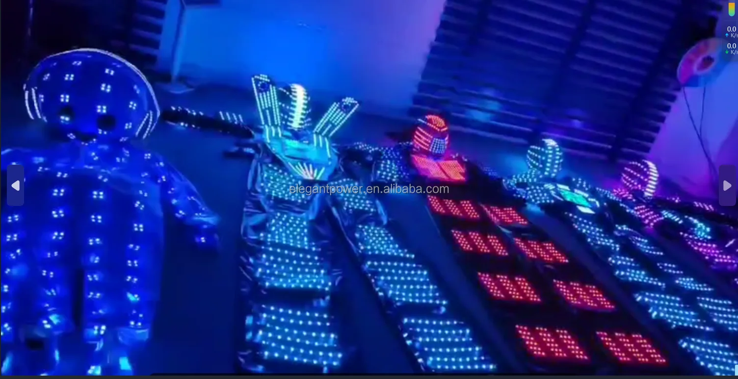 Unisex LED Robot Costume for Adults Glowing Performance Fancy Dress ...