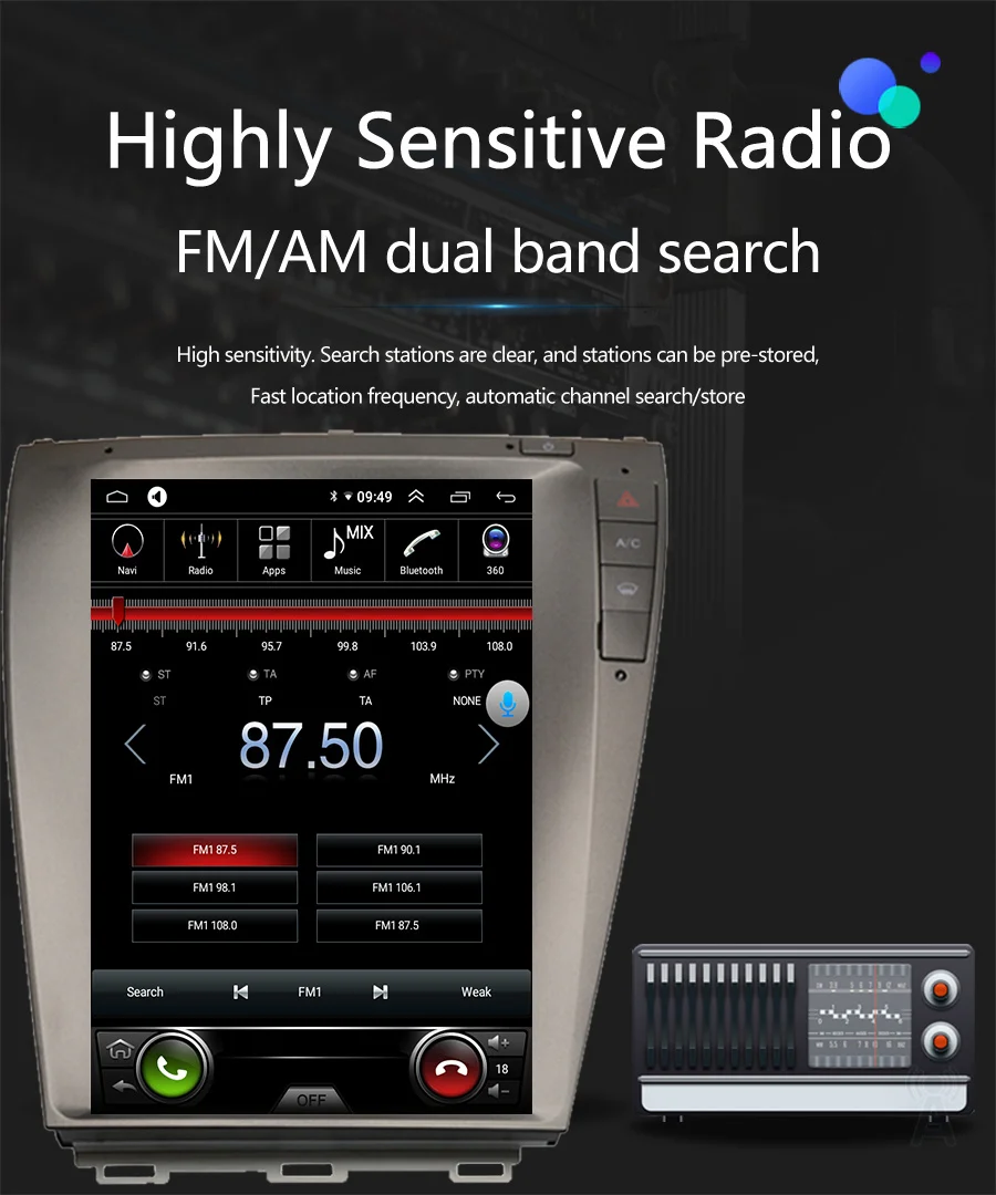 Tesla Style Android 13 8+128G Car Radio Stereo Video Player for Lexus ...