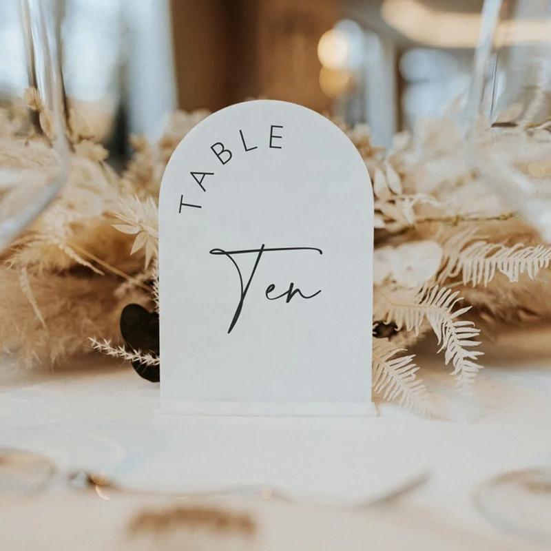 Modern Gold Mirror Acrylic Table Numbers Clear Frosted White Black ...