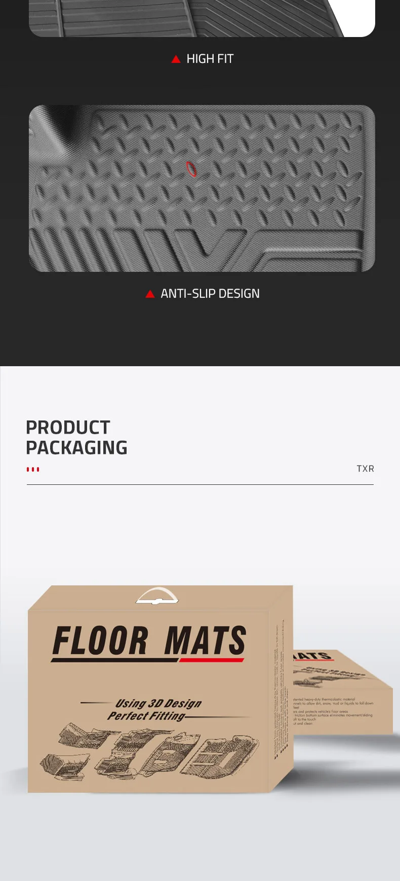 Factory Auto Exterior Accessories Tpe Plastic Black Floor Mats For ...