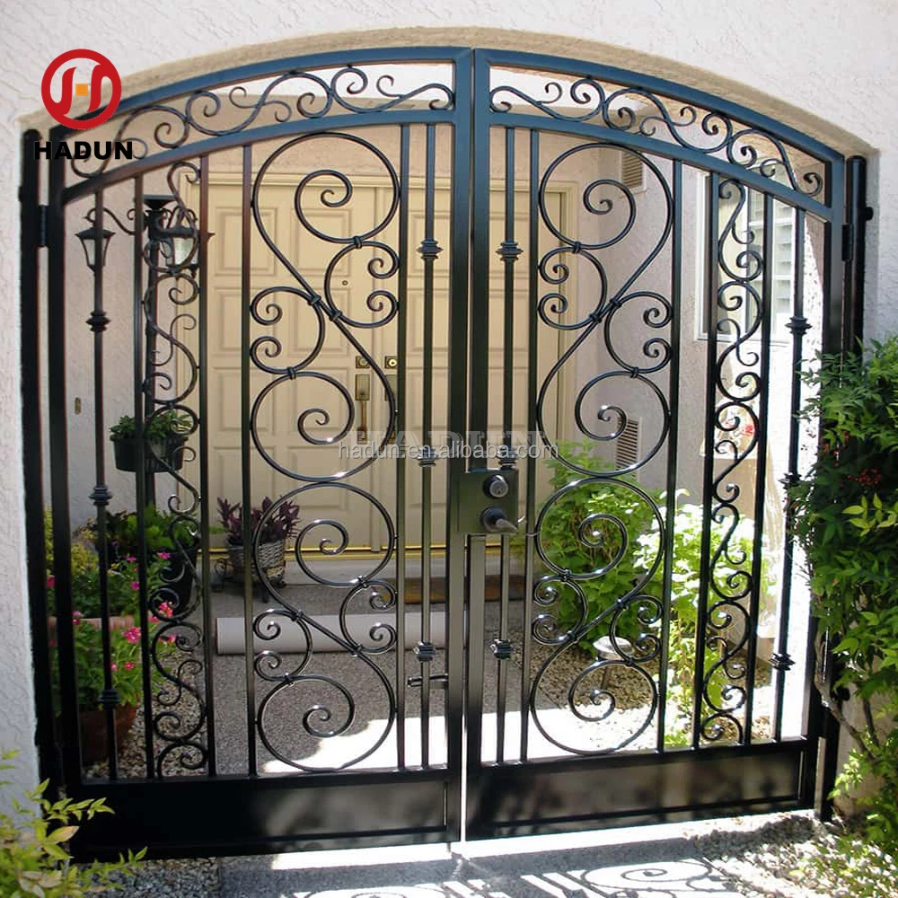 Castles And Villas Wrought Iron Gate With Flower For Home Decor - Buy ...