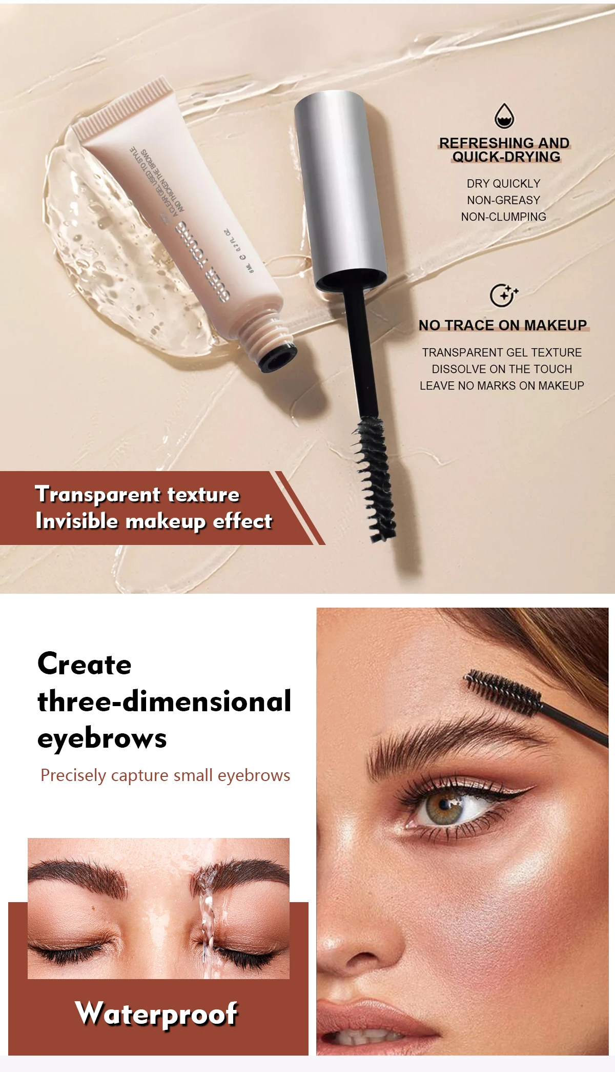 Eyebrow Fix Sculpting Gel Waterproof Liquid Long Lasting Transparent ...