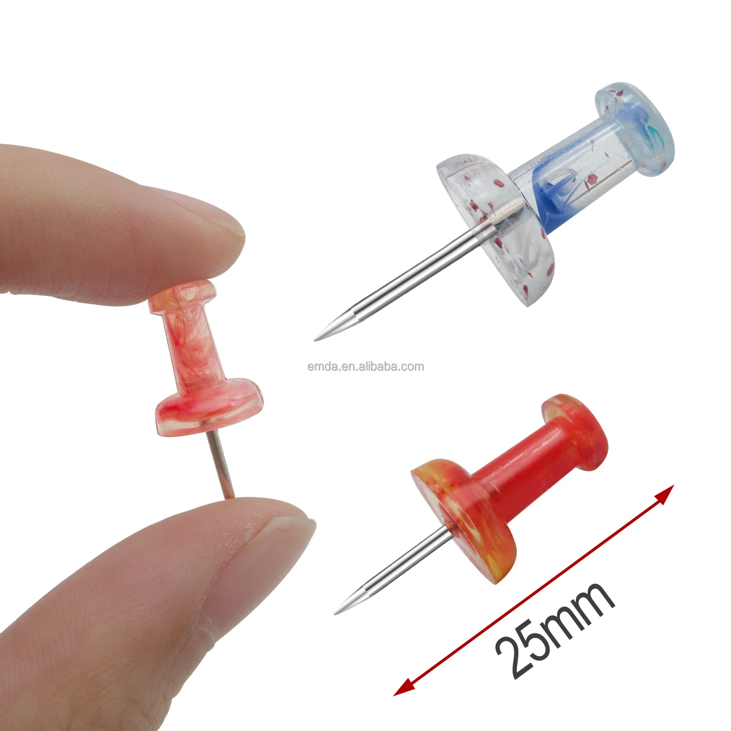 Colorful Transparent Long Plastic Push Pins Factory Price Office And ...