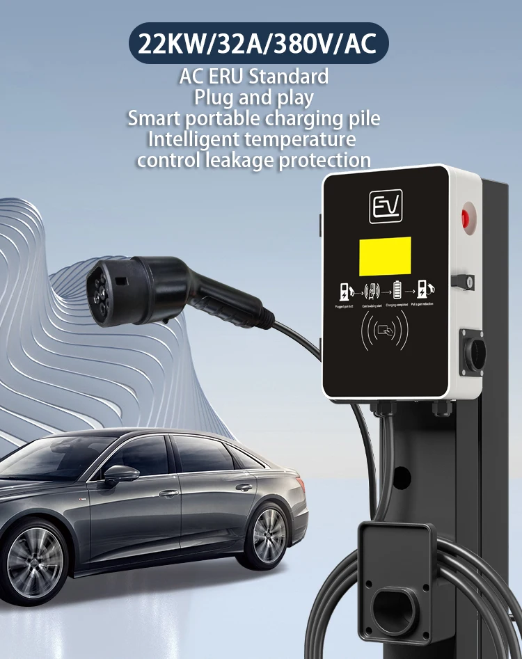 11kw 22kw Wallbox Fast Electric Vehicle Ev Charging Station With 5m ...