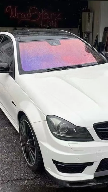 Sunset Burning Sky Red Chameleon Tint Film For Car Window Pink 80% Nano ...