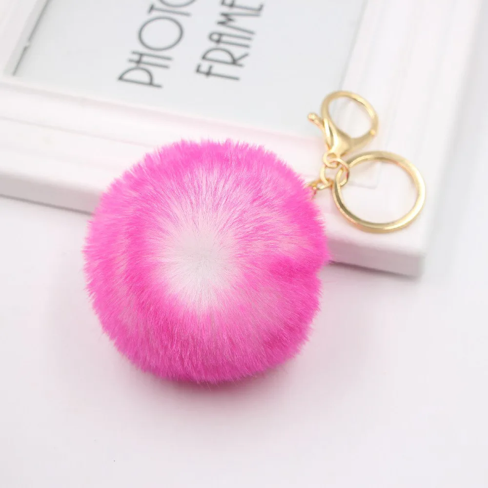 2024 2024 Faux Fur Puff Rabbit Fox Fur Keyholder Fluffy Furry Fuzz ...
