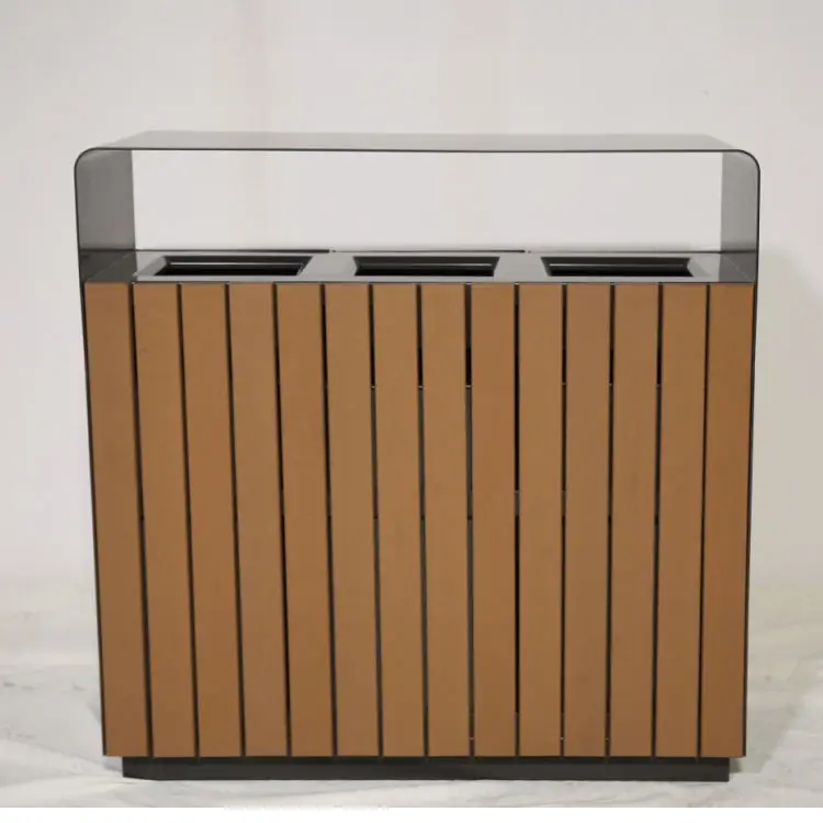 Outdoor Furniture Wood Sorting Garbage Trash Can Outside Garden Street ...