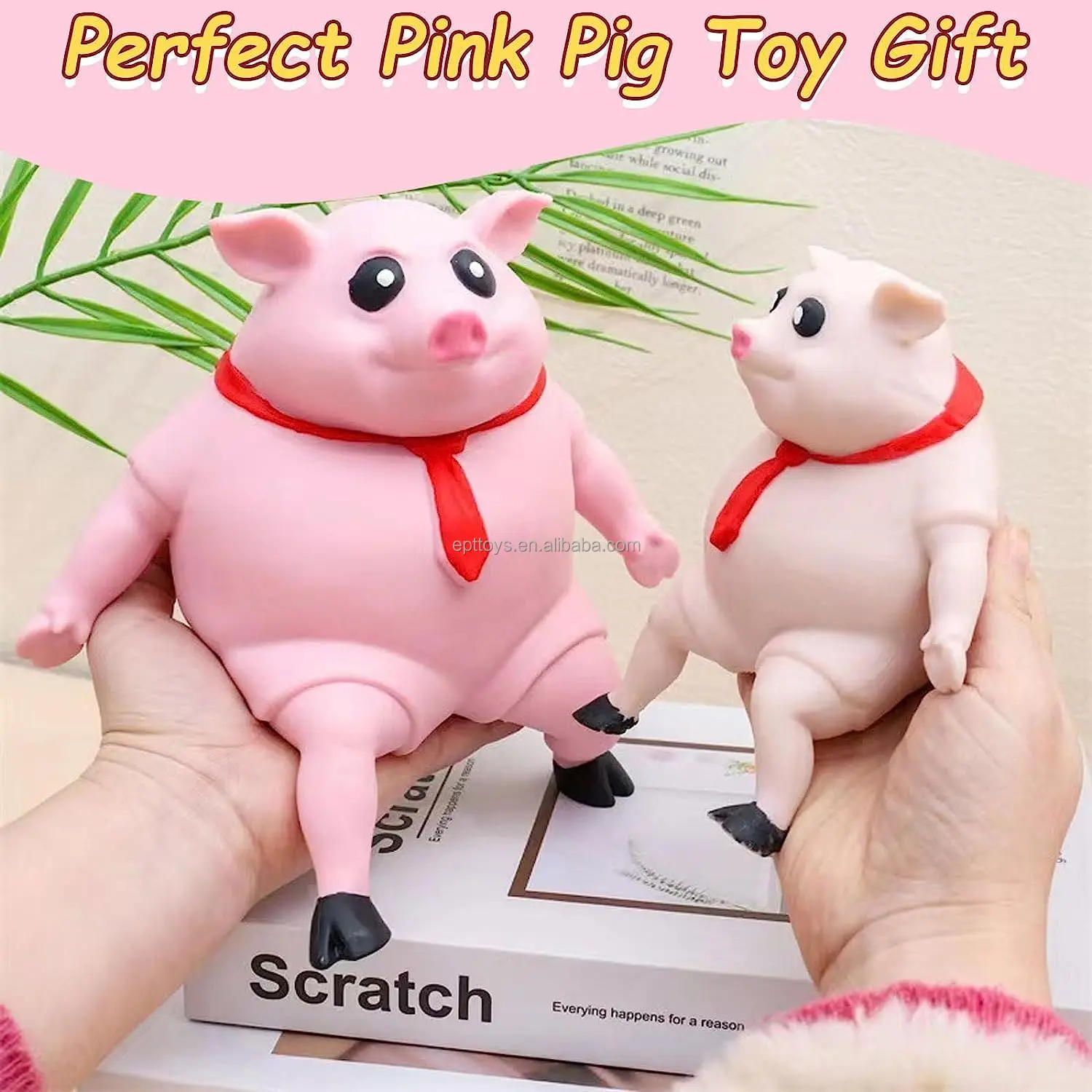 EPT Cute Anti Stress Kids Squishy Rubber Pig Squeeze Piggy
