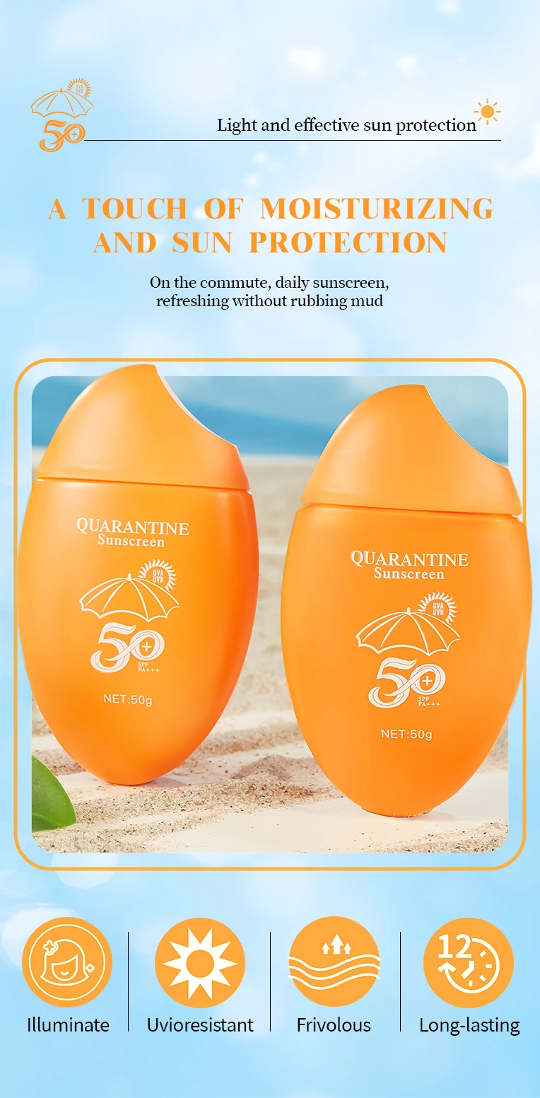 Private Label Spf 50 Face Sunscreen Oil-free Moisturizing And Whitening ...