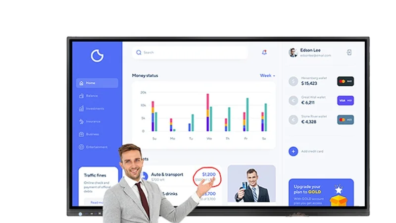 Astouch 75 Inch Android 8 Interactive Flat Panel Smart Whiteboard Lcd ...