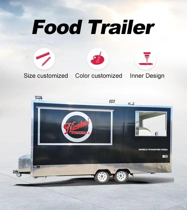 Street Mobile Food Cart Long Food Trailer Bbq Kiosk Fully Equipped ...