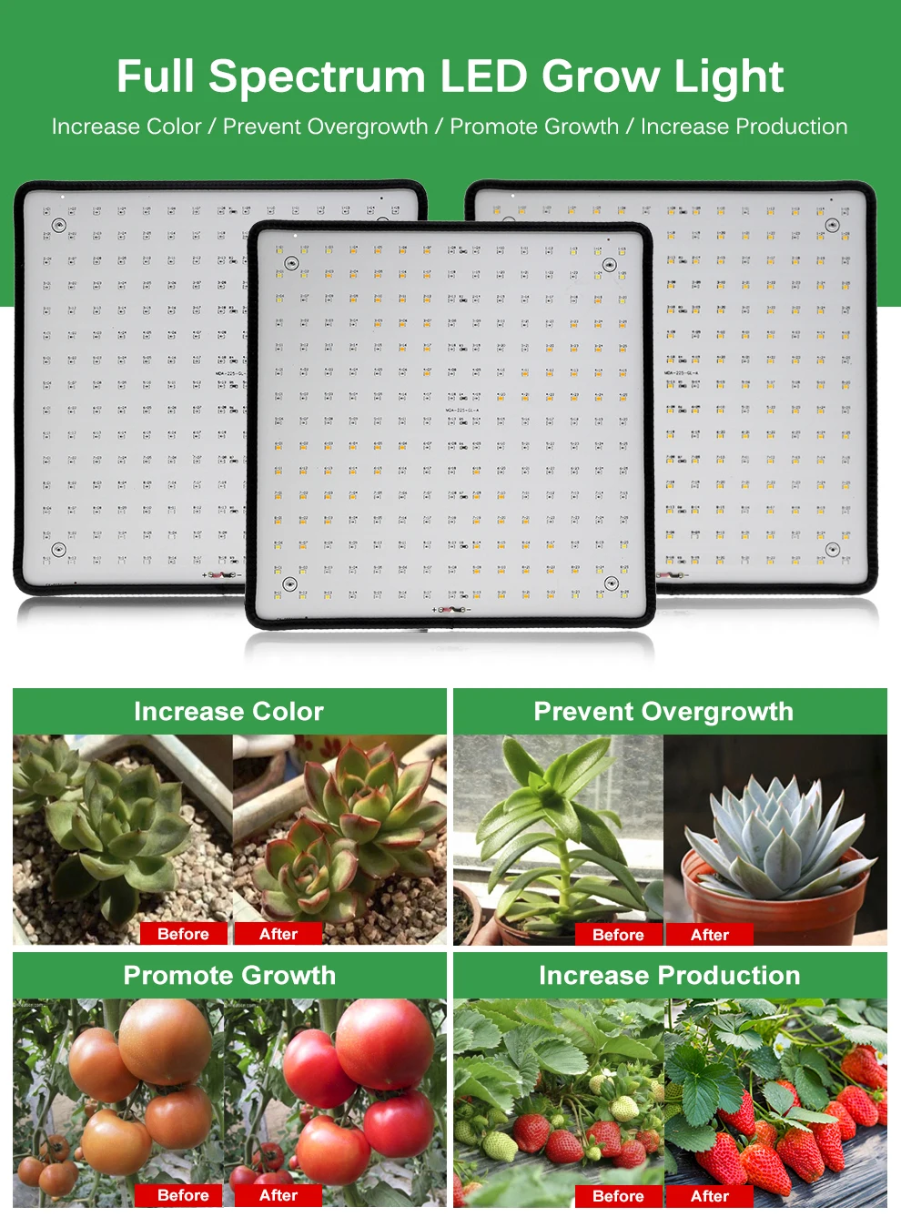 1000W LED Grow Light Panel - Full Spectrum Phyto Lamp