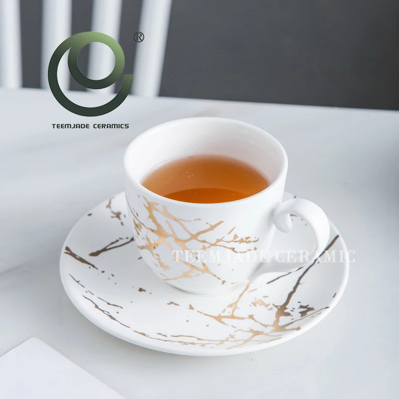 Restaurant Hotel Coffee Cups And Saucer Set Of 6 Ceramic Cappuccino ...