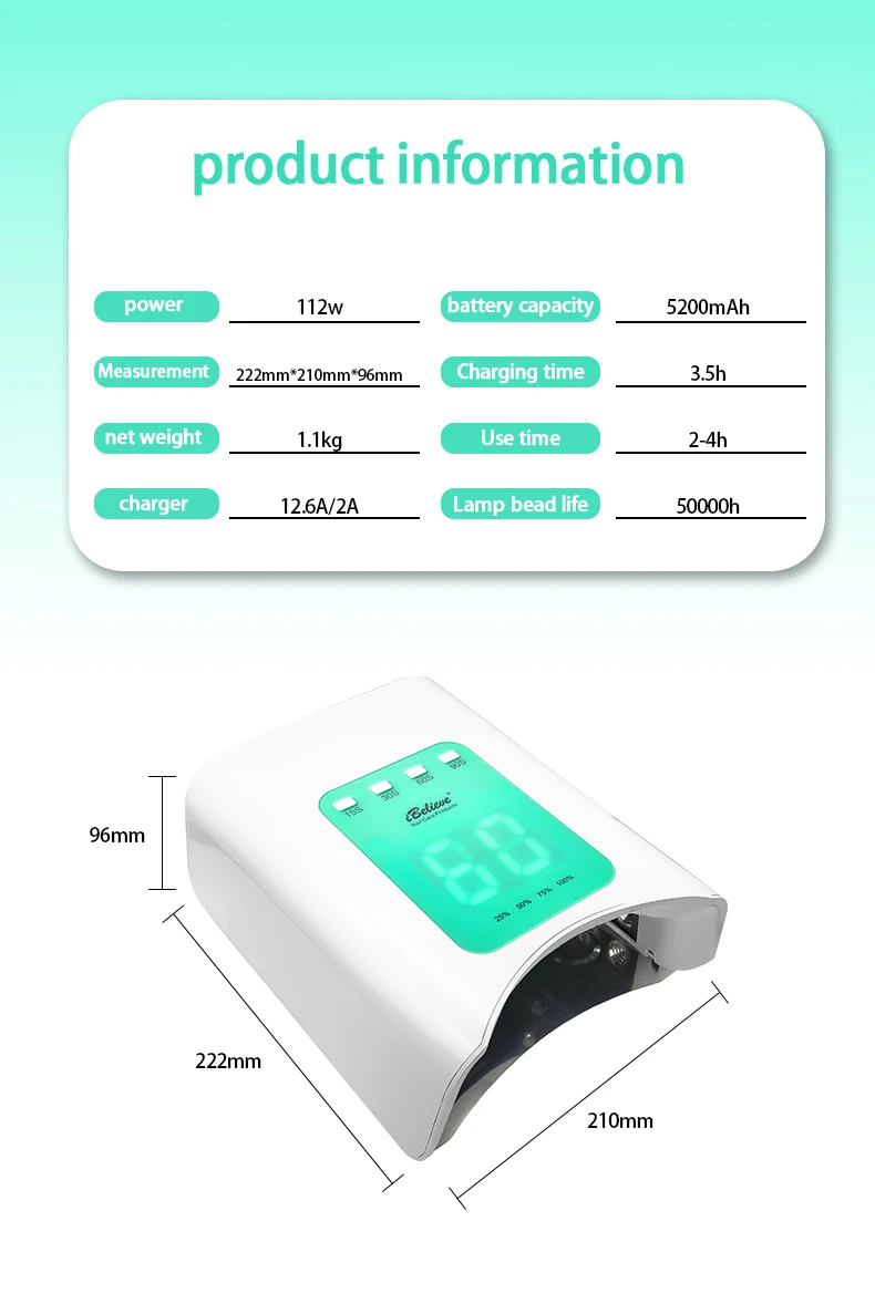 Ibelieve 110w Professional Nail Curing Gel Machine Private Label Extra ...