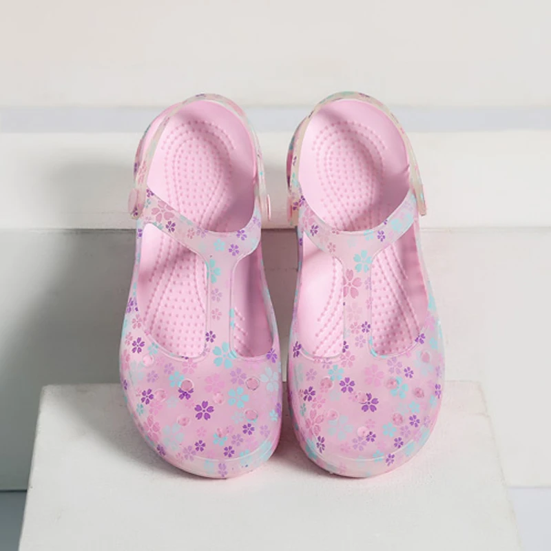 Ladies Jelly Clogs Print Closed Toe Soft Sole Women Summer Beach Clogs ...