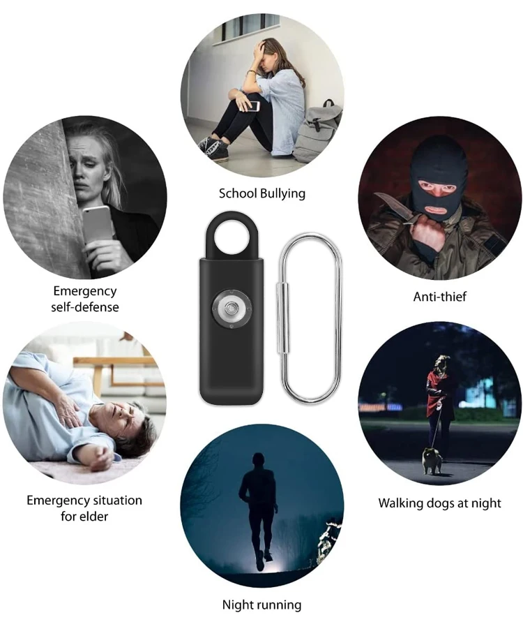 Mini Personal Alarm Lady Self Defense Protection For Women Tracker With ...