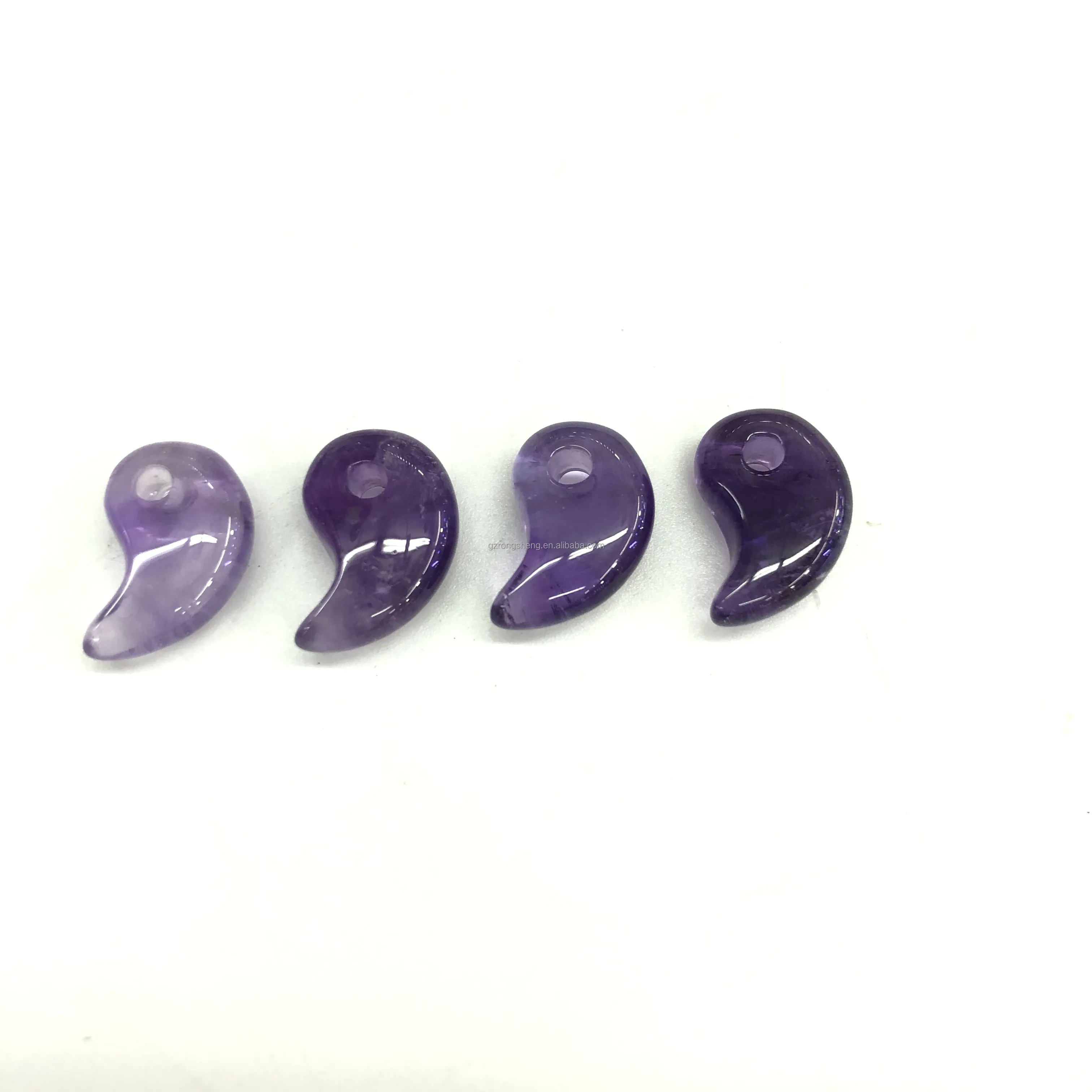 Factory Wholesale Natural Purple Crystal Stone Japan Magatama Moon ...