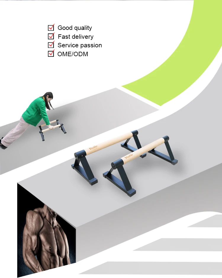 Wood Parallettes Set - Calisthenics Handstand Training Tool