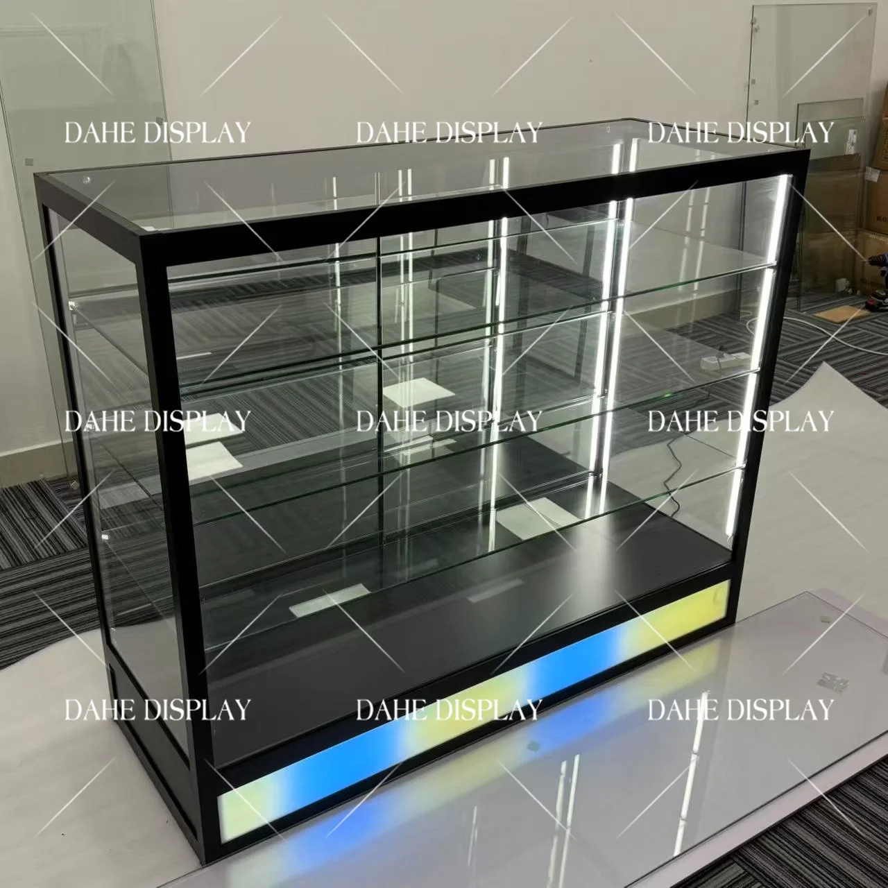 Full Vision Display Showcase - Lockable Glass Cabinet