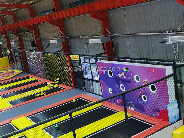 Shopping Mall Indoor Trampoline Park Gym Jumping Bed Bungee Trampoline ...