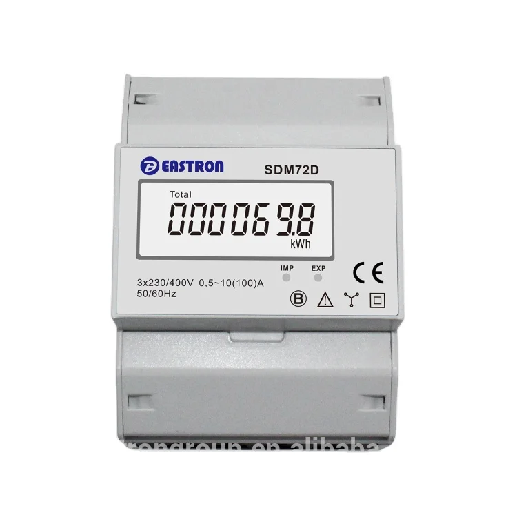 Eastron SDM72D KWH Meter, 3 Phase LCD Display Energy Meter, MID ...