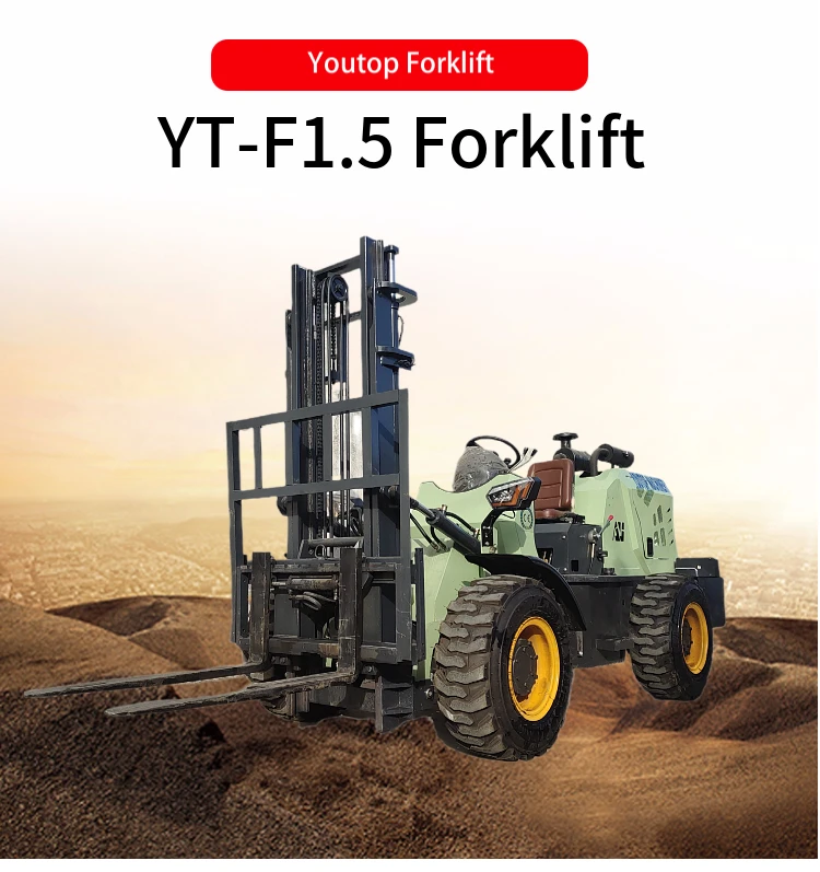 Outdoor All Terrain Rough 4x4 Forklift Articulated Off Road 4wd Wheel Forklift 3ton Manufacture ...
