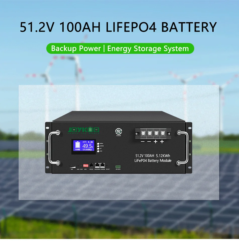 48v 51.2v 100ah Lifepo4 Rack-mounted 16s Battery Pack 5kwh Lithium Batteries Cells With Lcd ...