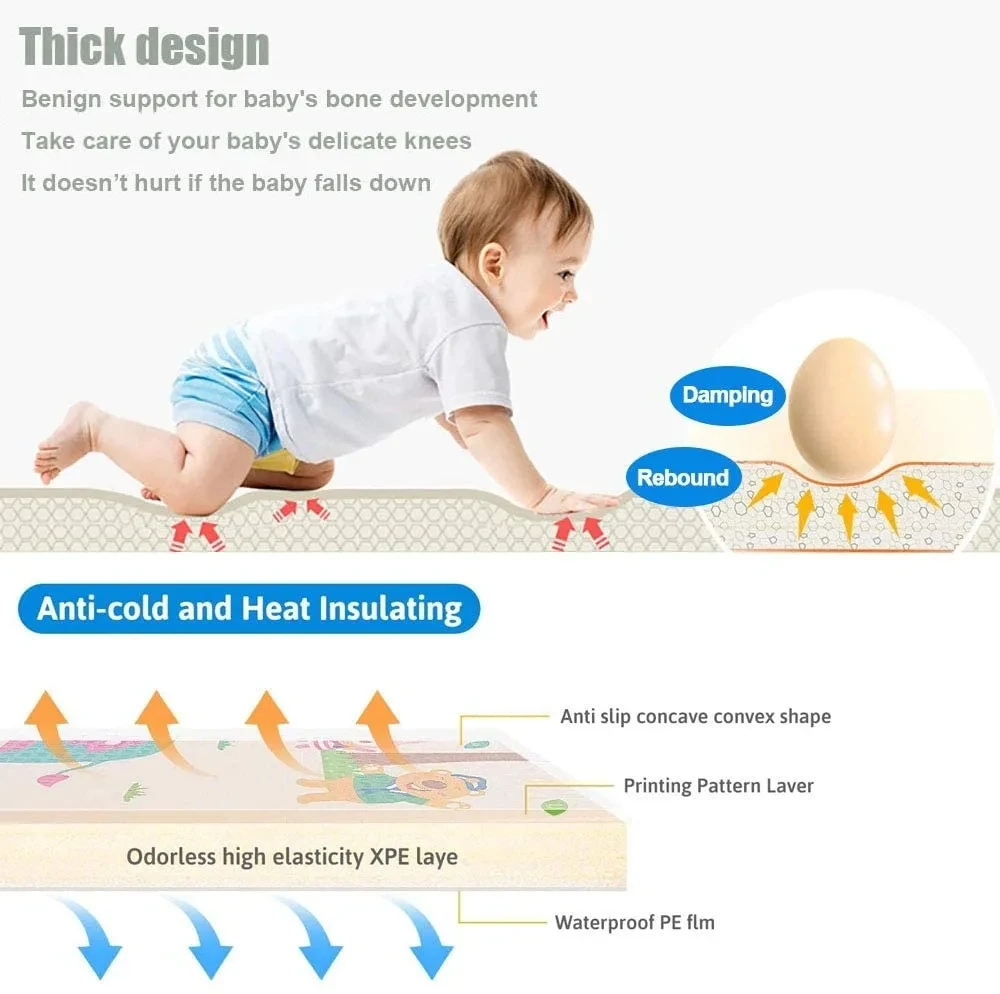 Eco Friendly XPE Foam Rolling Baby Play Mat - Safe & Fun